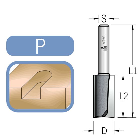 Glodalo za drvo ravno prečnik 1,5mm, dužina reznog dela 5mm, prihvat 6mm WPW P210153