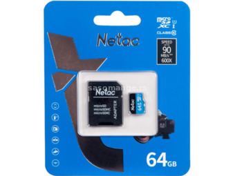 Micro SDXC Netac 64GB P500 Standard NT02P500STN-064G-R + SD adapter