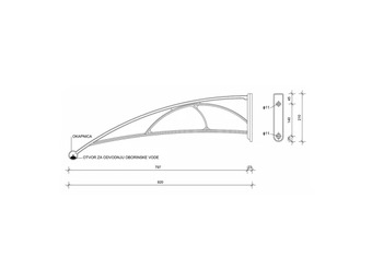 Nadstrešnica Za Vrata 82x150cm Smeđa Baza Ploča Bronza 6mm