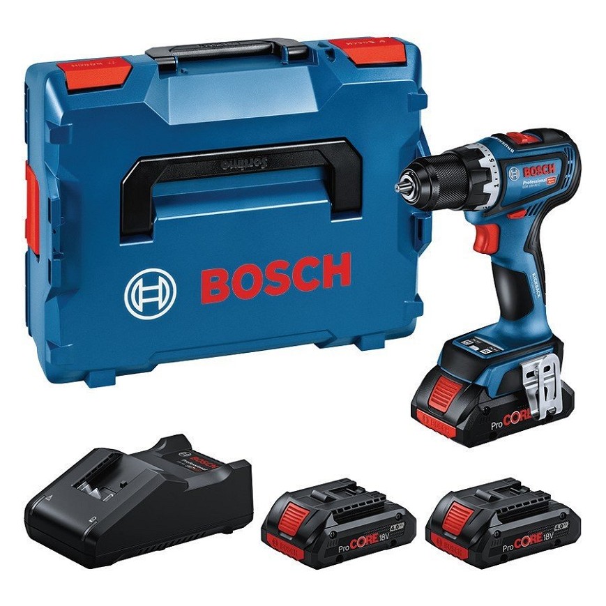 Bosch GSR 18V-90 C + 3 x ProCore 4.0 Ah + GAL 18V-40 + L-BOXX, aku.bušilica-odvrtač