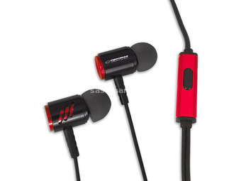 ESPERANZA EH207 Stereo microphone earphone black-red