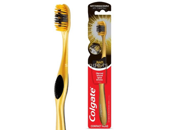 OEM Colgate 360 Charcoal Gold Soft toothbrush gold