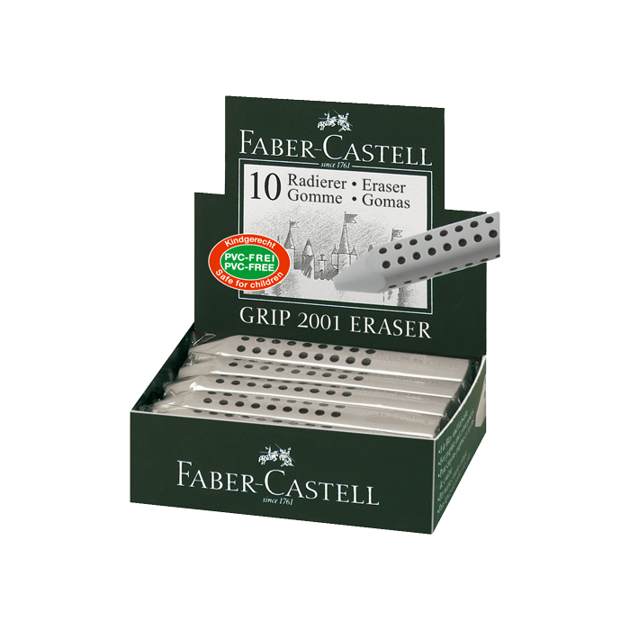 Gumica za brisanje FABER-CASTELL Gumica za brisanje Grip 2001 187100 (Siva) Siva, 10 kom