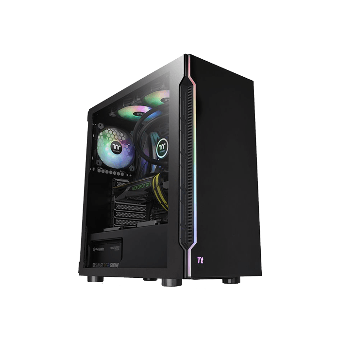 THERMALTAKE kućište H200 TG RGB - CA-1M3-00M1WN-00 Midi Tower, Bez napajanja, Crna