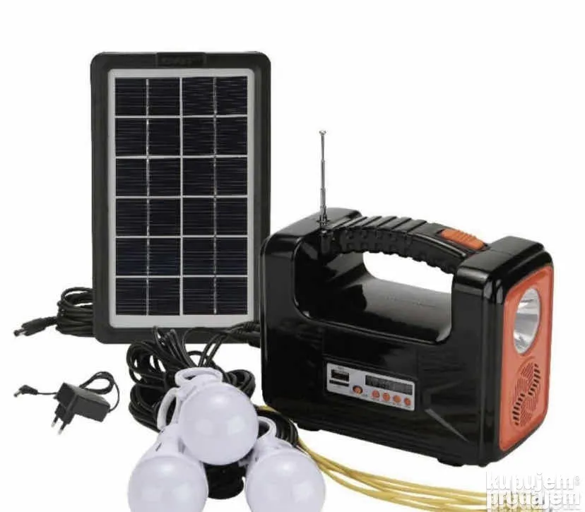 solarna lampa sistem AC + 3 sijalice punjač radio blutut