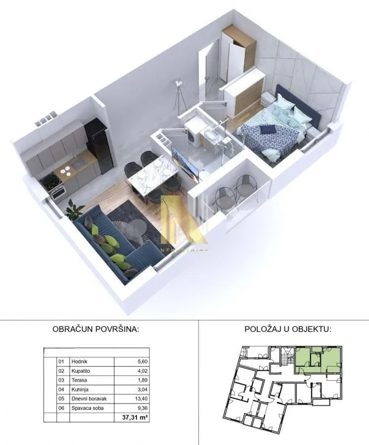 Prodaja, jednosoban stan, 37m2, Sloboda, Zlatibor