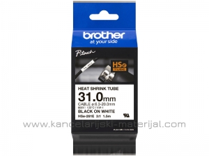 BROTHER HSe-261E traka 31.0mm crno na belo (termoskupljajuća)