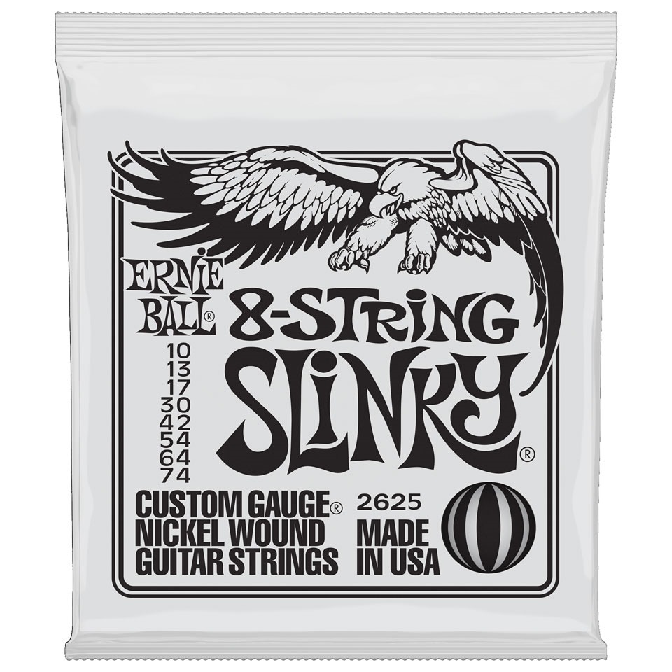 Ernie Ball 2625 10-74 SLINKY žice za 8-žičanu električnu gitaru