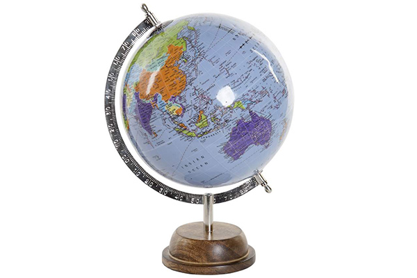 Globe metal plastic 23,5x20,5x32 sky blue