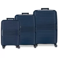 Komplet proširivih kofera od polipropilena 55cm-68cm-78cm Movom Inari navy blue 53294