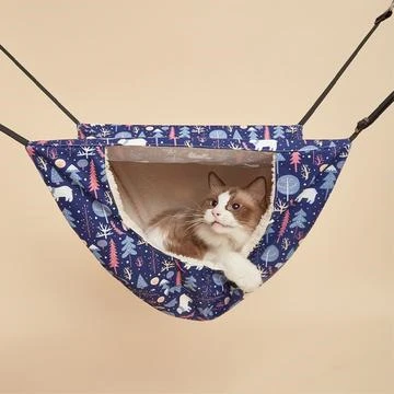 DUAL-LAYER HANGING CAT HAMMOCK BED - WINTER