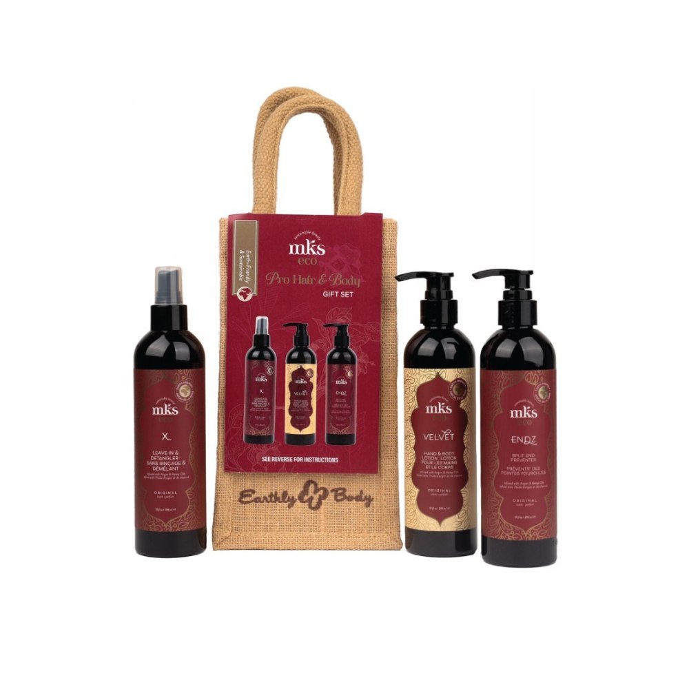 MKS ECO Holiday Gift set (Split Endz 296ml + X Leave-In 296ml + Body Lotion 296ml)