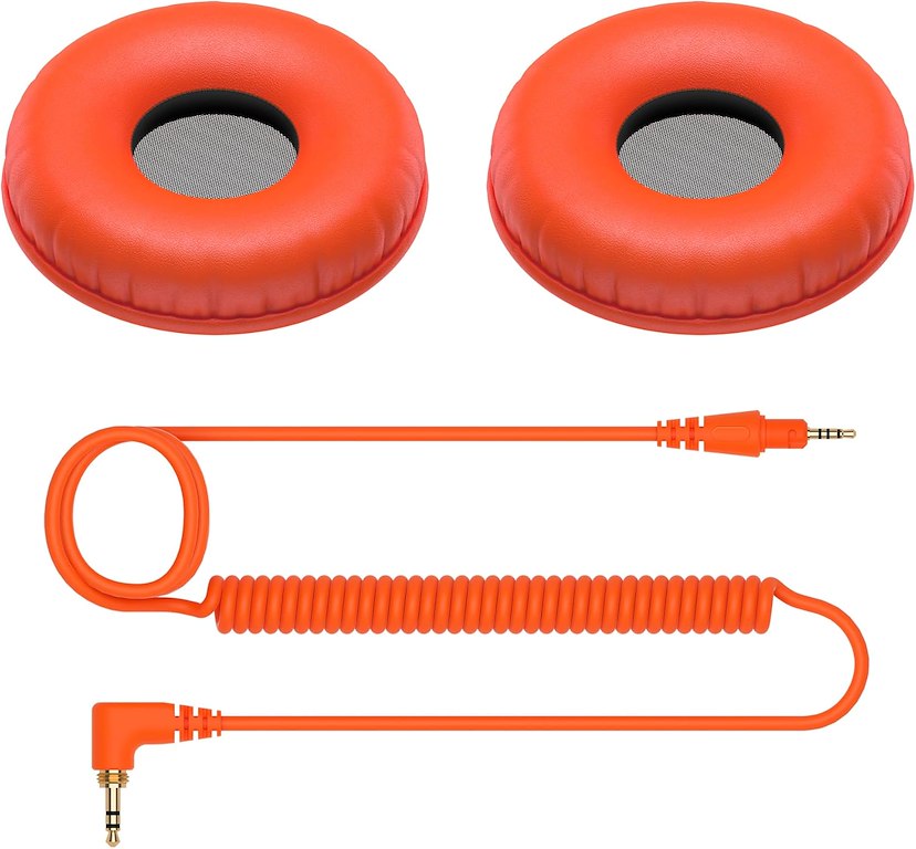 Pioneer HC-CP08-M coiled cable and ear pads for HDJ-CUE1 (Orange)