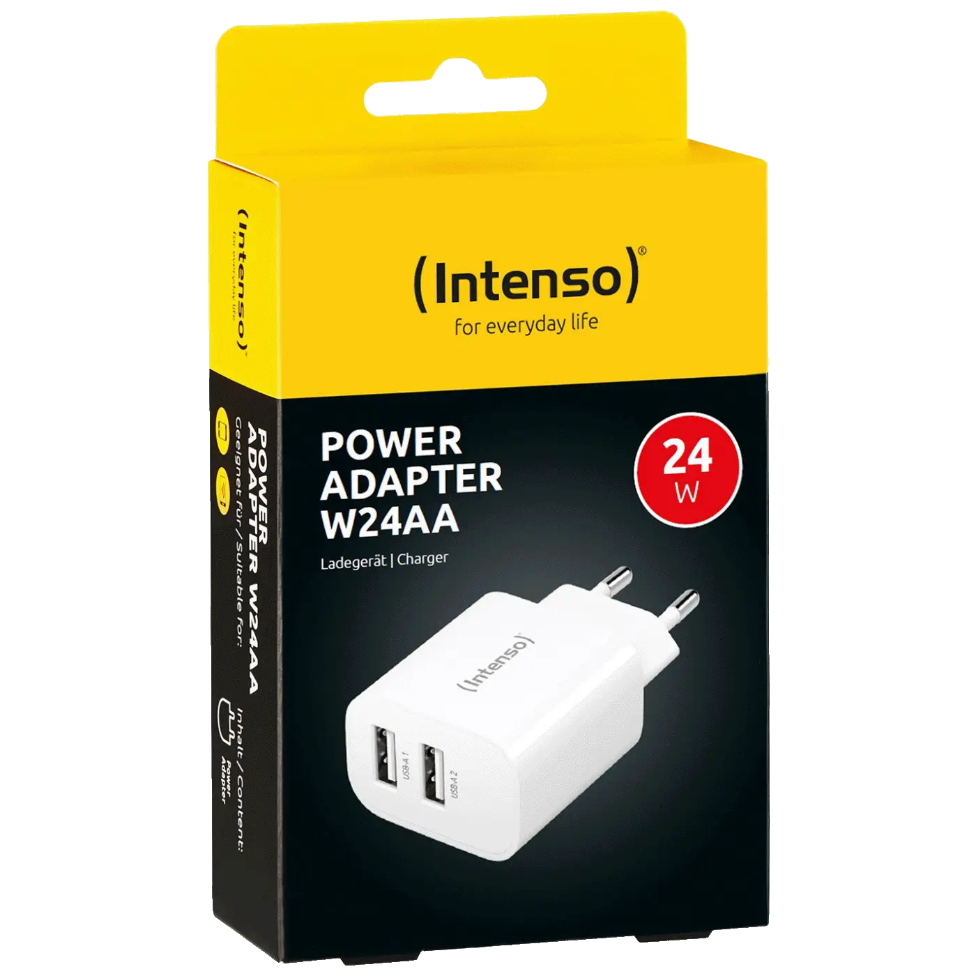 INTENSO Punjač kućni Power Adapter W24AA, 2 x USB-A, 2.4A, 24W, beli