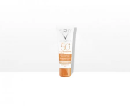 VICHY IDEAL SOLEIL Obojena zaštitna krema 3 u 1 SPF 50+ protiv tamnih fleka