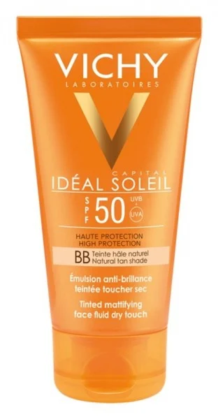 VICHY IDEAL SOLEIL OBOJENI ,,DRY TOUCH” FLUID ZA LICE SPF 50