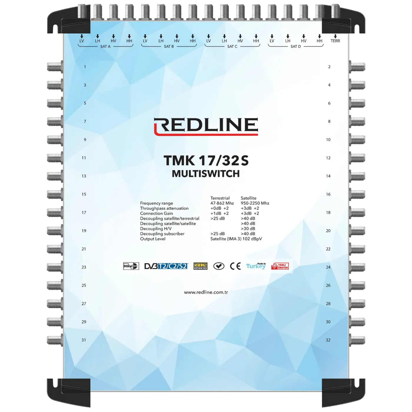 REDLINE Multišalter 4 satelita TMK 17/32S, 32 utičnice