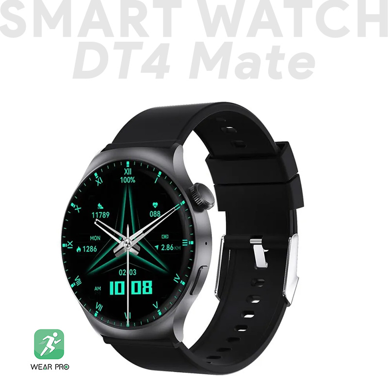 Smart Watch DT4 Mate crni (silikonska narukvica)