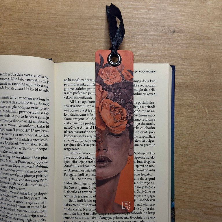 Point – Bookmarker 17×4 cm – Art Collection 1 Žensko lice sa cvećem