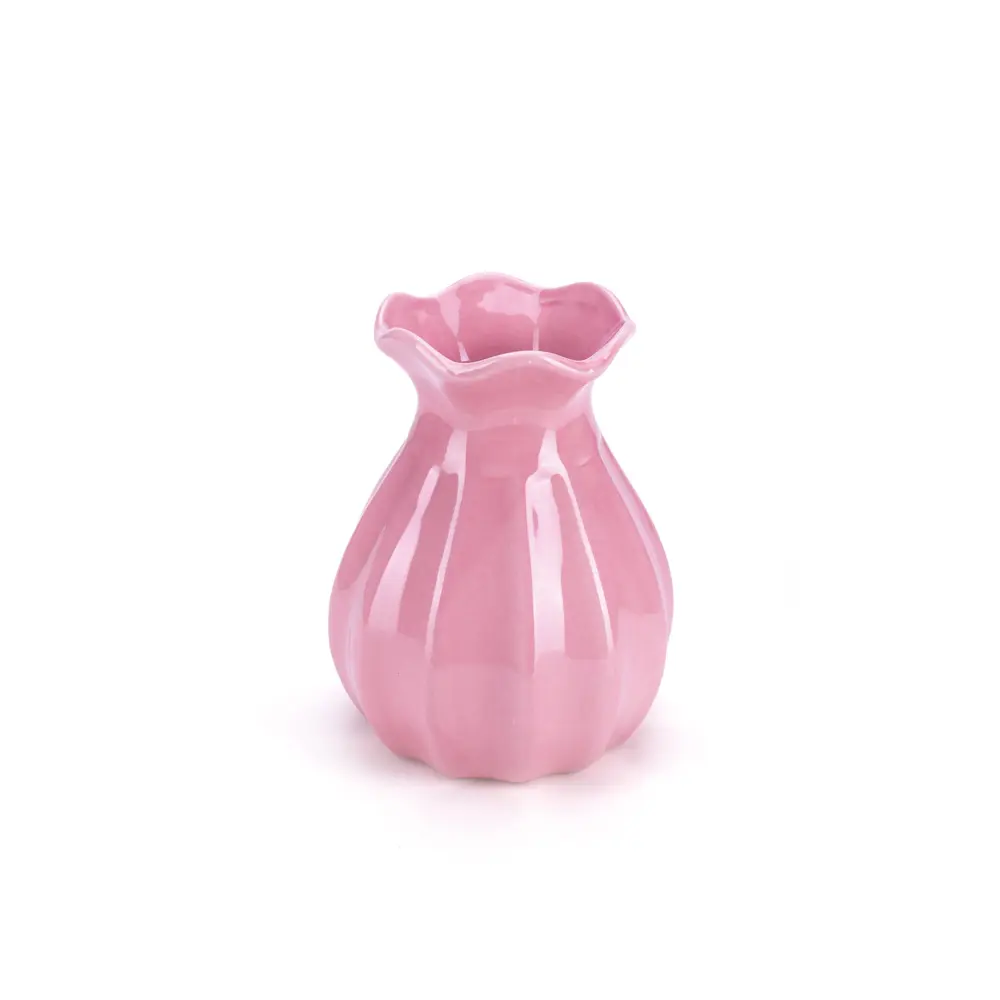 DIKER HOME Keramička vaza, 15cm, Roze