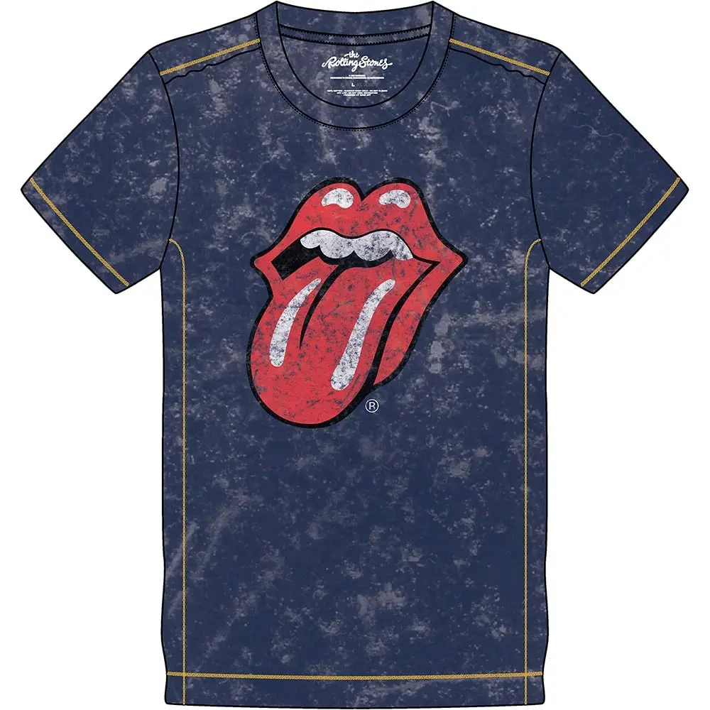 Majica Rolling Stones Classic Tongue Snow Wash, Teget