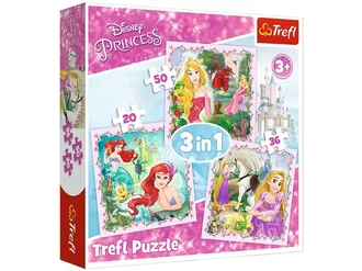 Trefl Puzzle 3 u 1 - Disney princeze