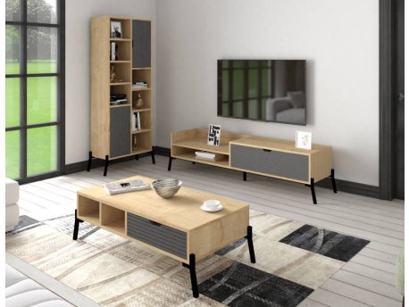 HOME LINE Set za dnevnu sobu Trotse Sapphire Oak Anthracite