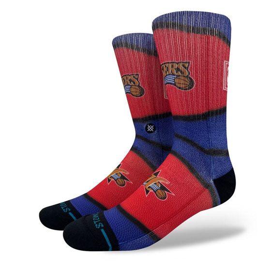 NBA MINI BALL HARDWOOD CLASSICS POLY CREW SOCKS PHILADELPHIA 76ERS 'NAVY'