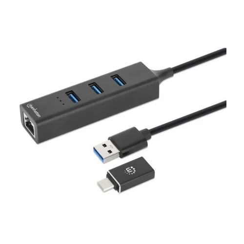 HUB 3-PORT USB 3.0 TYPE-C/A COMBO MANHATTAN