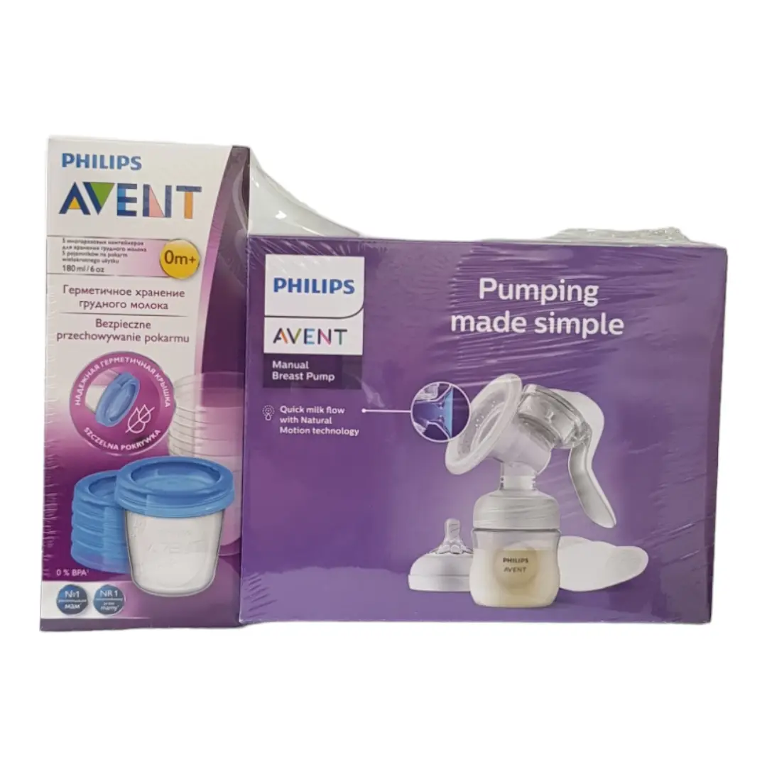 PHILIPS AVENT Set pumpica za izmlazavanje i šolje sa poklopcima, 5 komada