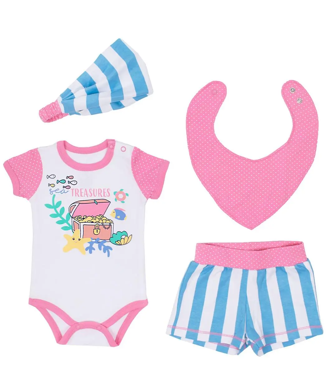 MY BABY Set za bebe, 4 komada, Roze-plavi