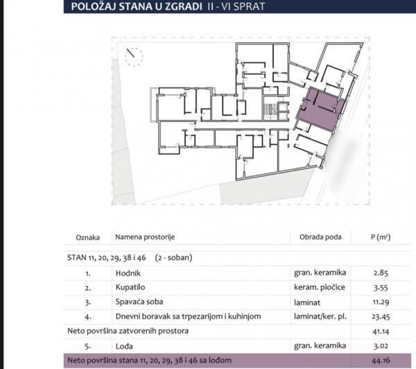 Blizu Narodnog pozorišta, Jednoiposoban stan na prodaju, 44.16m2, 101.570€