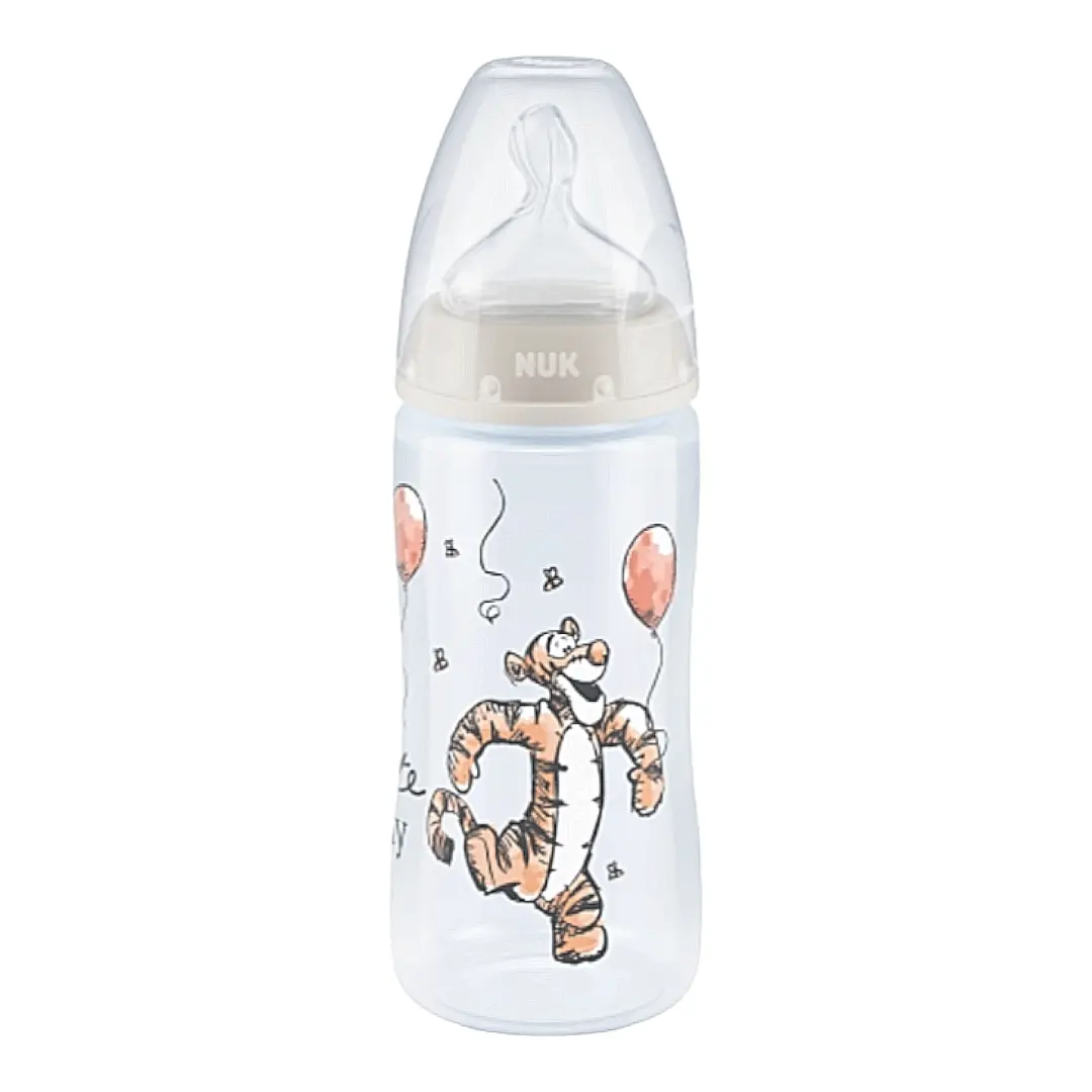 NUK Plastična flašica za bebe, 300ml, 0-6m, Svetlosiva