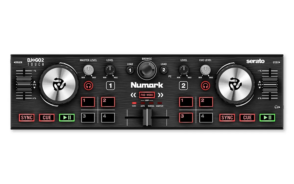 NUMARK DJ kontroler DJ2GO2 Touch, Crni, Kompaktni