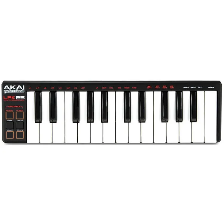 AKAI Klavijatura Midi LPK25 MK2, 33.89x9.7x3.3cm, Crna