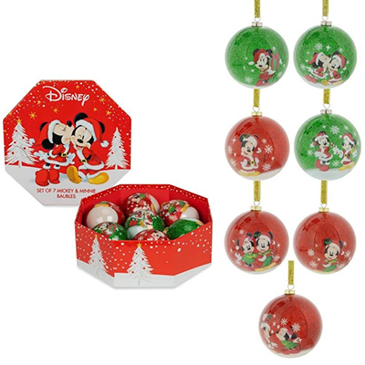 Novogodišnja kugla - set 7 - Disney, Mickey & Minnie