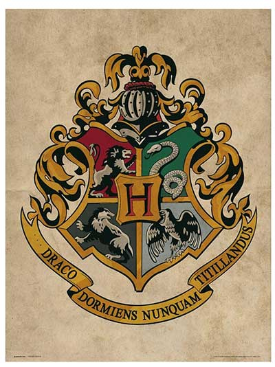 Print reprodukcija - Harry Potter, Hogwarts Crest, 30x40cm