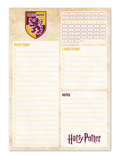 Stoni planer - Harry Potter, Gryffindor, To Do