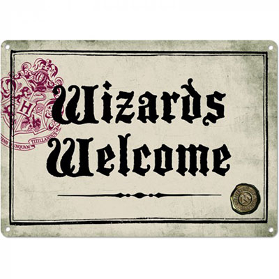 Zidna dekoracija - Harry Potter, Wizards Welcome, metal