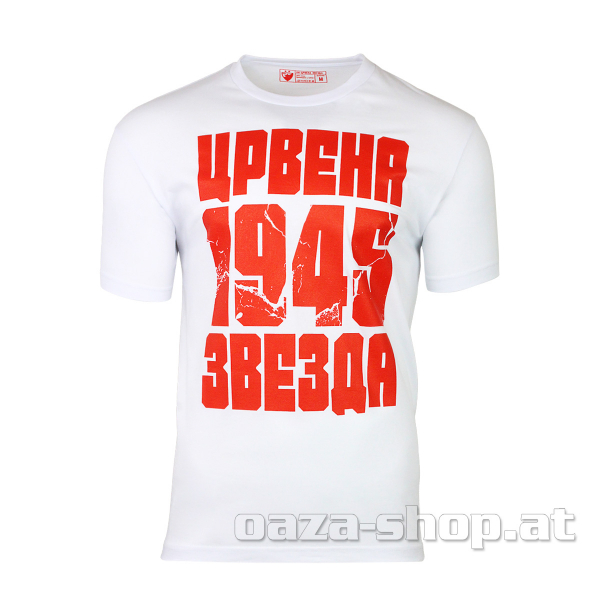 Majica KKCZ "ЦРВЕНА ЗВЕЗДА 1945" bela