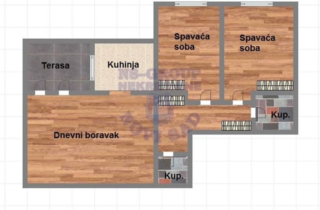 Trosoban popovica 75m2 1. sprat