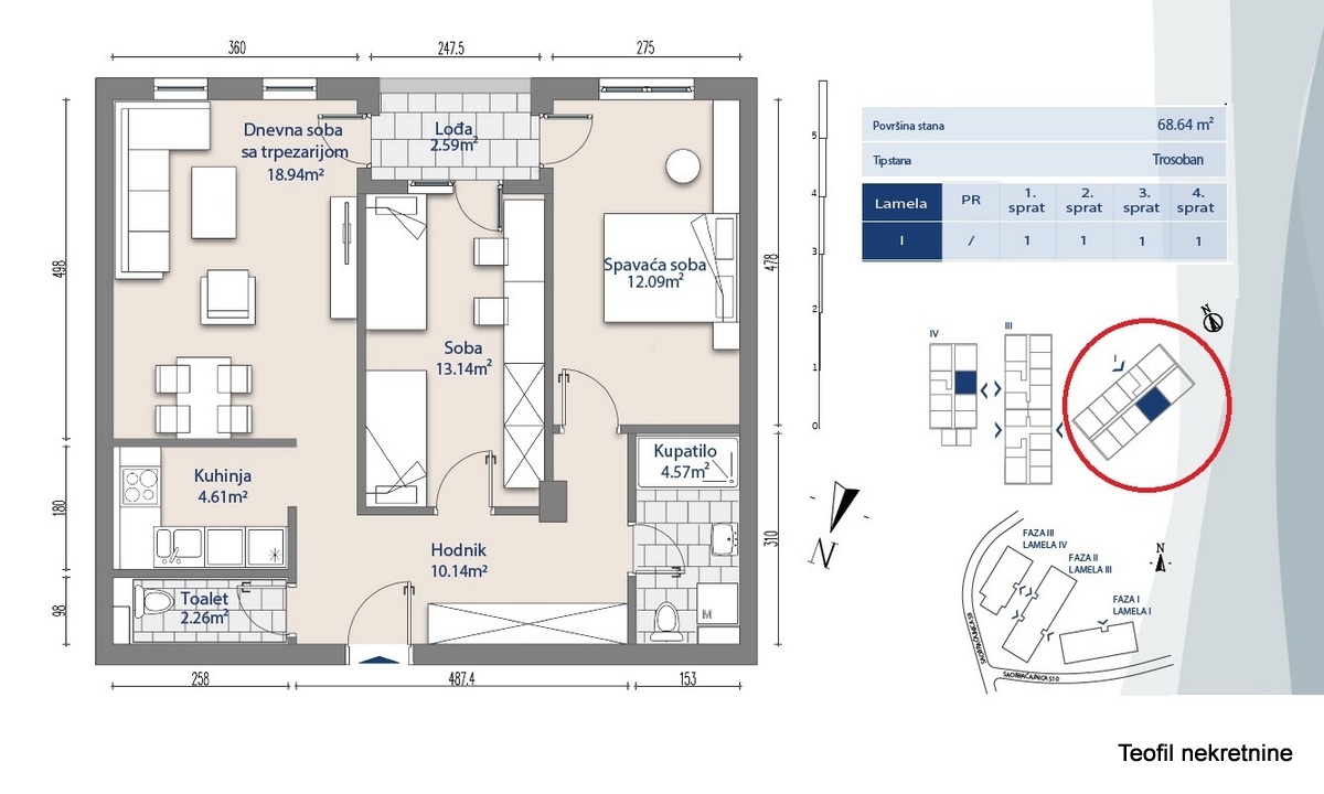 ZVEZDARA CVETANOVA ĆUPRIJA 69m2 , (L) , 151000e