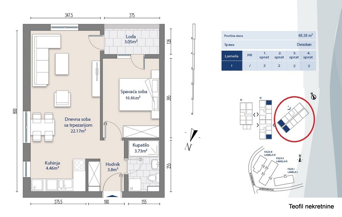 ZVEZDARA CVETANOVA ĆUPRIJA 48m2 , (L) , 111300e