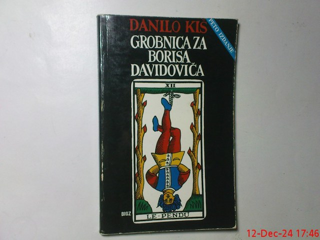 DANILO KIS  -  GROBNICA ZA BORISA DAVIDOVICA