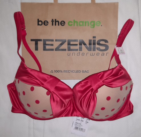 Tezenis crveno/bež saten til push up 90B/85C NOVO%