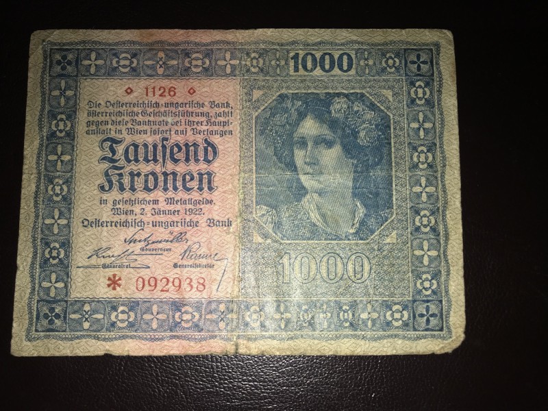 1000 KRUNA.1922.