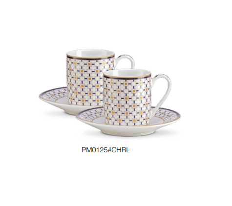 Pozzi Milano Set 2 Coffee Porcelain Cup & Saucer Charles – Šoljica sa tacnom 2/1