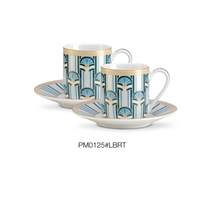 Pozzi Milano Set 2 Coffee Porcelain Cup & Saucer Liberty – Šoljica sa tacnom 2/1