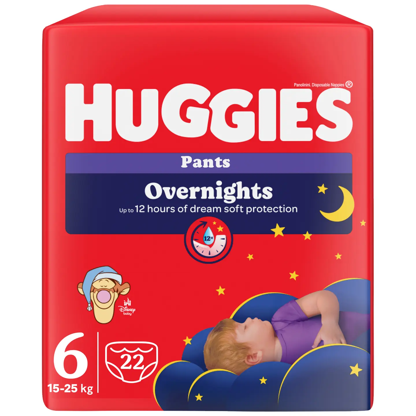 HUGGIES Little Movers Noćne pelene za bebe, 15 - 25 kg, 22 kom