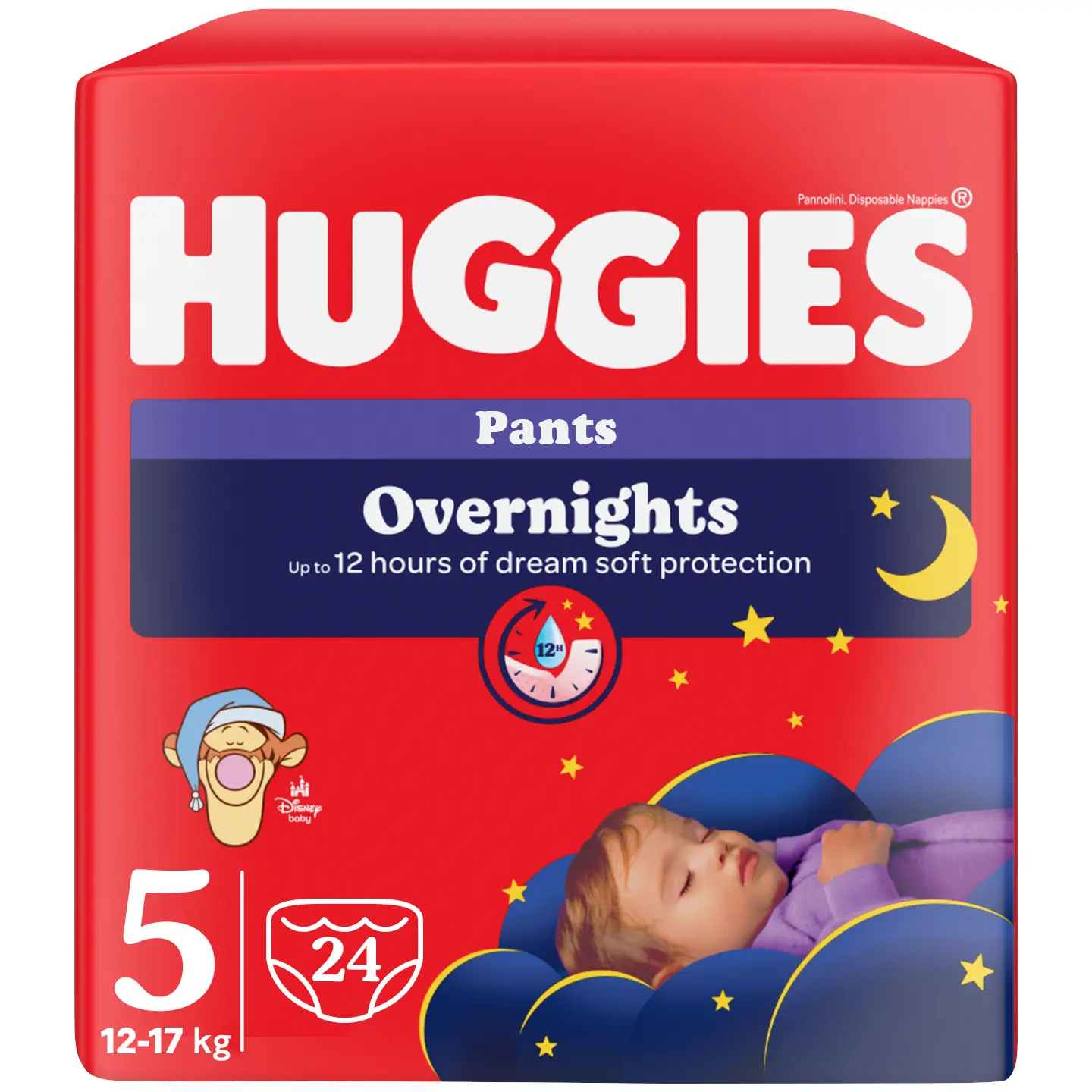 HUGGIES Little Movers Noćne pelene za bebe, 12 - 17 kg, 24 kom